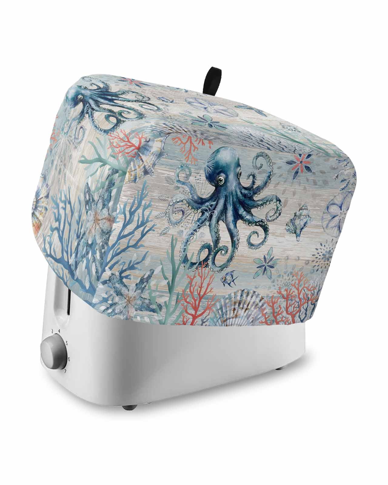 Coastal Octopus Toaster Cover 4 Slice, Large Kitchen Appliance Covers ...