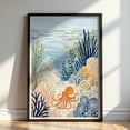 Coastal Octopus Wall Art Print Whimsical Ocean Nursery Decor Pastel ...
