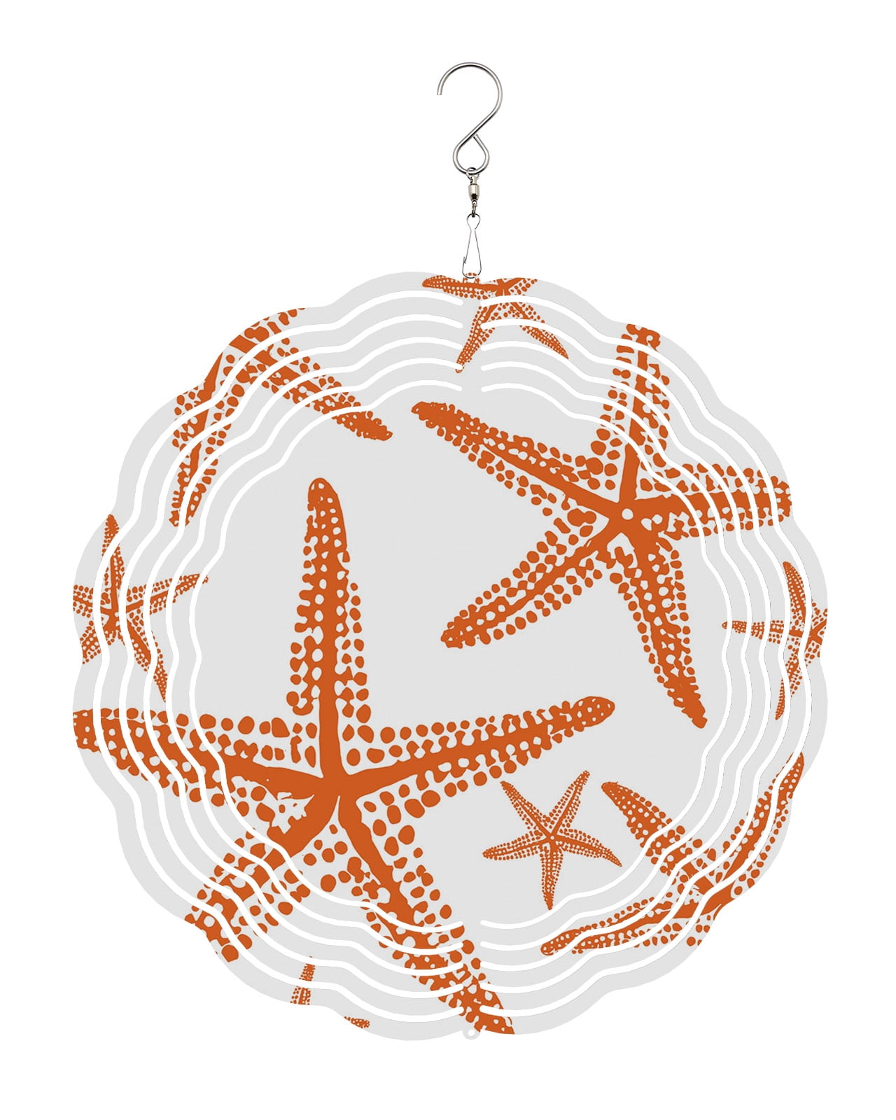 Coastal Orange Starfish Wind Spinner for Garden Yard 12In, Nautical ...