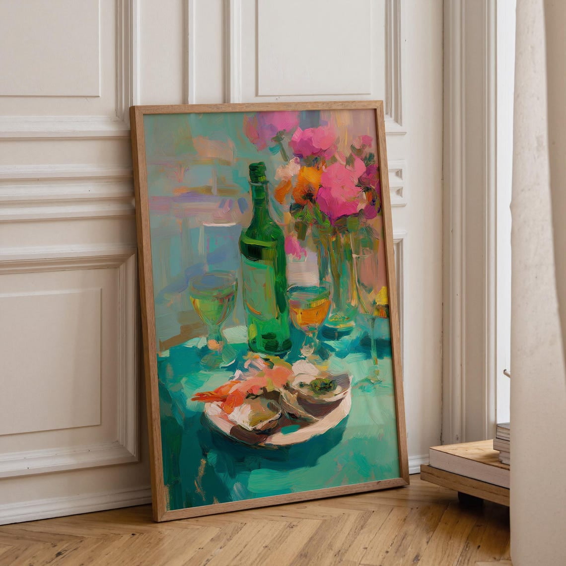 Coastal Oyster Still Life Mediterranean Seafood Table Kitchen Décor ...