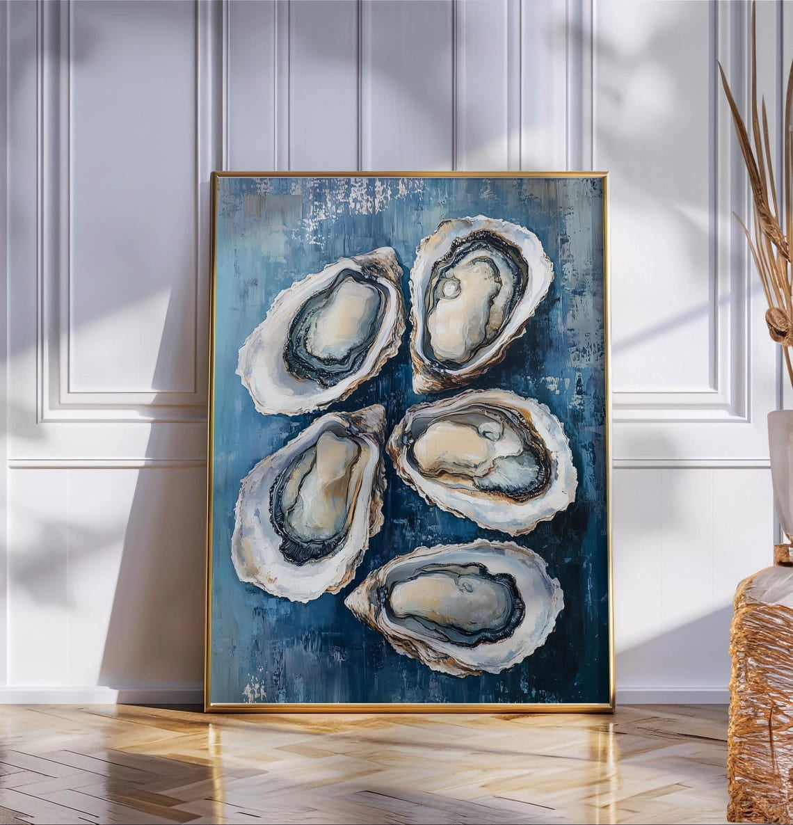 Coastal Oysters Wall Art, Oyster, Beach House Decor, Ocean Oyster ...