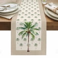 Coastal Palm Trees Cotton Linen Table Runner Tropical Plant Summer ...