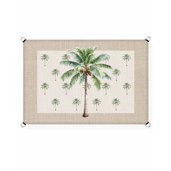 Coastal Palm Trees Sun Shade Sail 12'X16' Tropical Plant Summer Nature ...