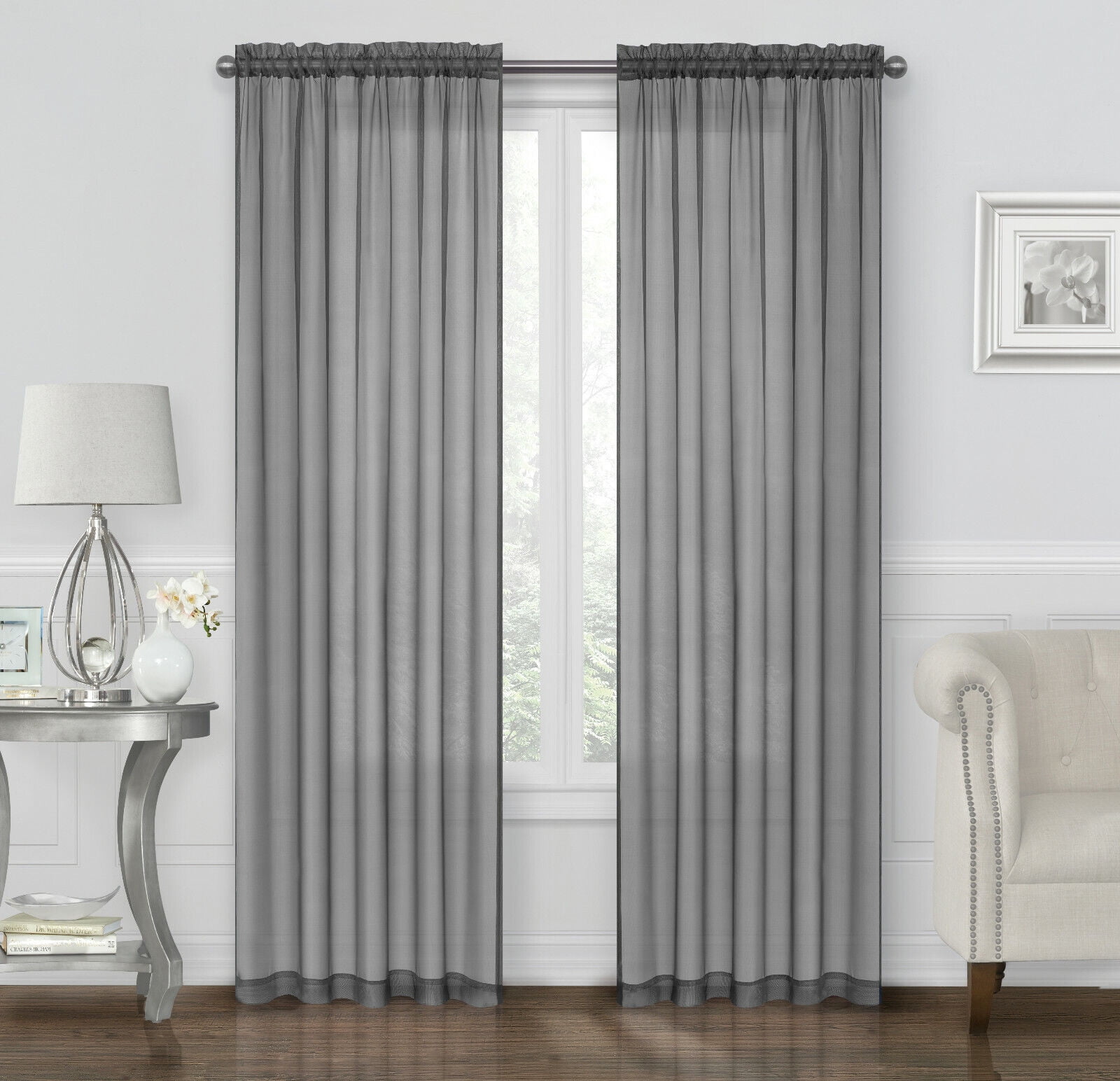 Coastal Pastel Colored Sheer Voile Window Curtains - Assorted Colors ...