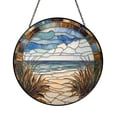 Coastal Path Ocean View Stained Glass Style Suncatcher – Window Decor ...