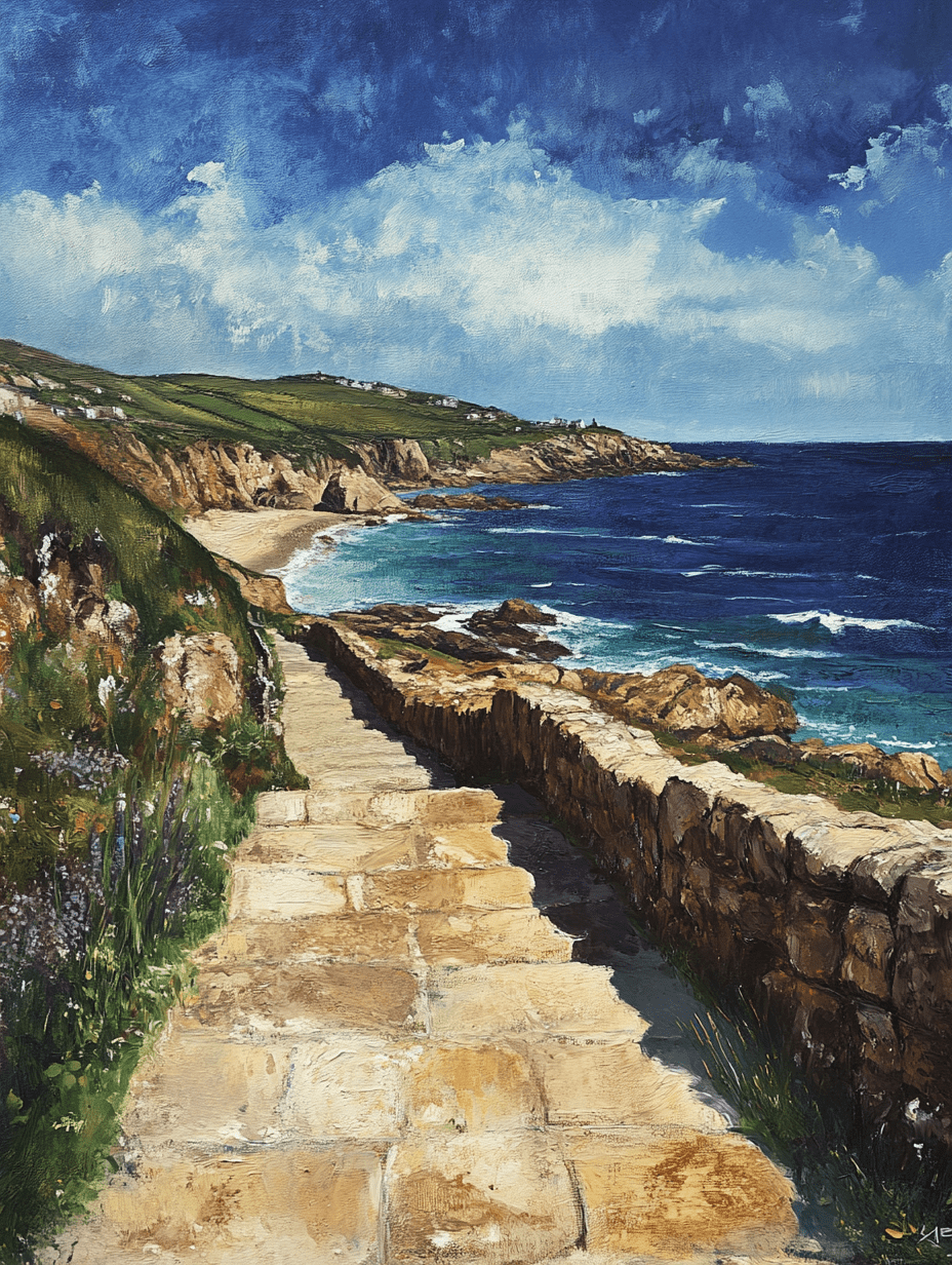 Coastal Path Stone Steps Canvas Print/Wall Art， Perfect for Living Room ...
