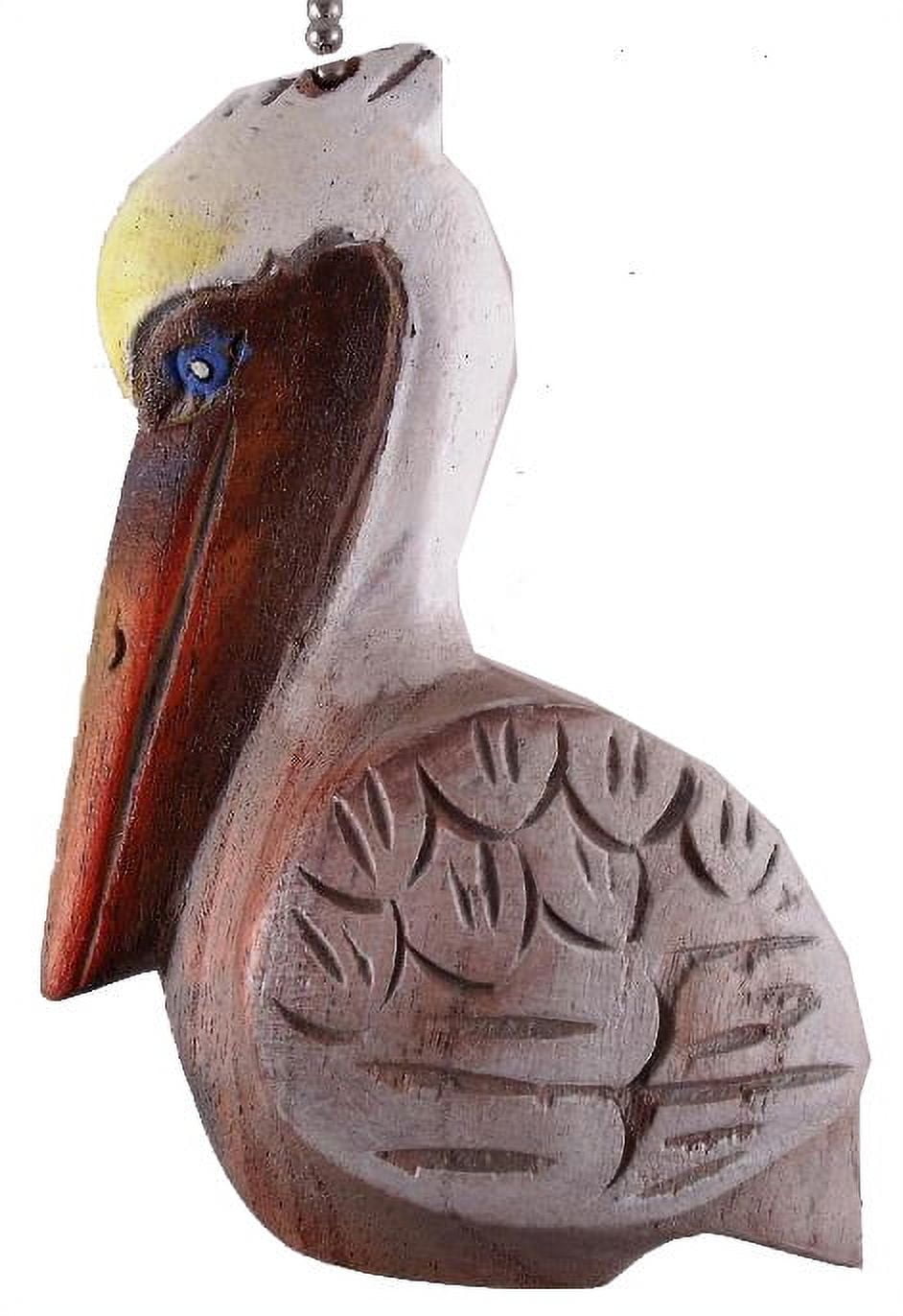 Coastal Pelican Bird Ceiling Fan Pull Hand Painted Carved Wood ...