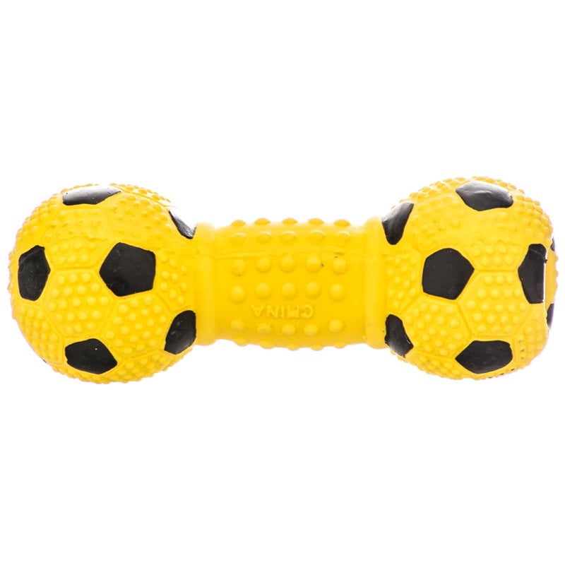Coastal Pet Rascals Latex Soccer Ball Dumbbell Dog Toy Yellow - Walmart.com