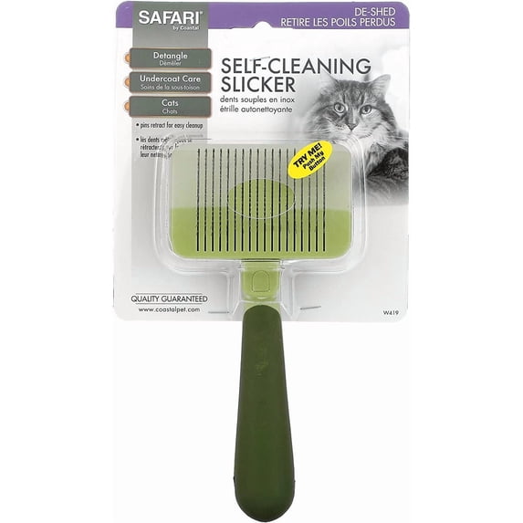 Coastal Pet Safari Self-Cleaning Slicker Brush for Cats - Walmart.com