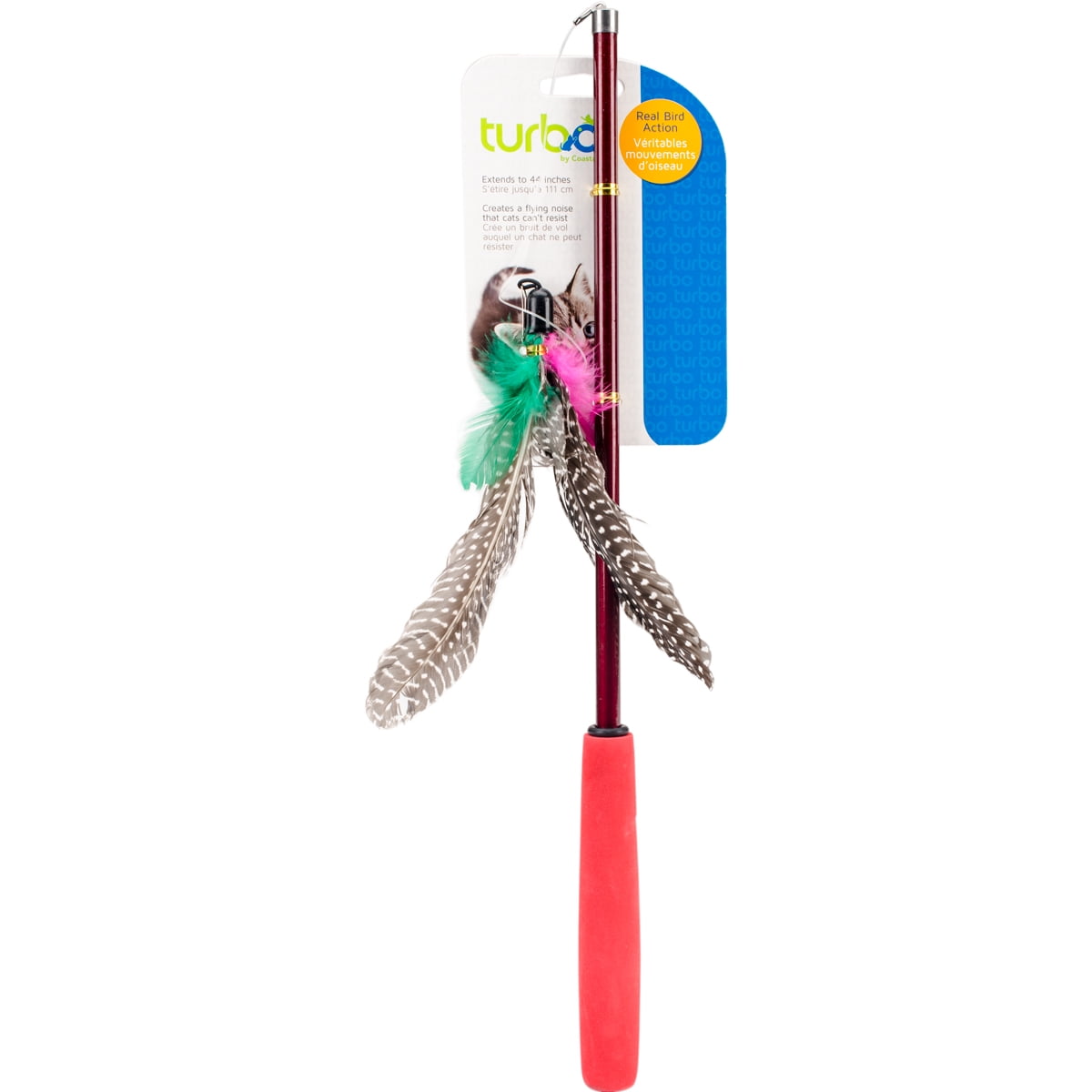 Coastal Pet Turbo Telescoping Flying Teaser Cat Toy with Feather ...