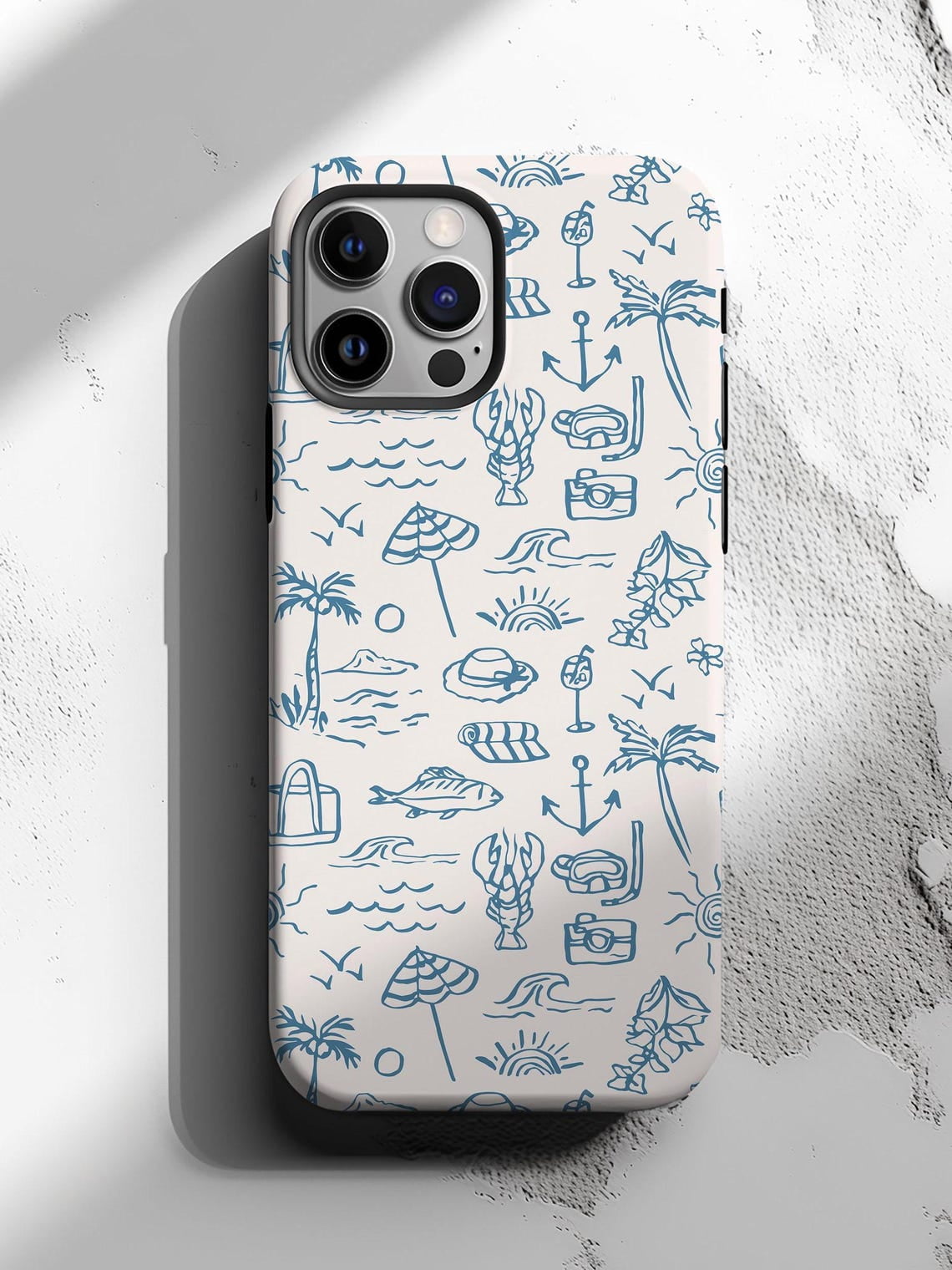 Coastal Phone Case 11 12 13 14 15 16 Pro Max, Creative Sea and Beach ...