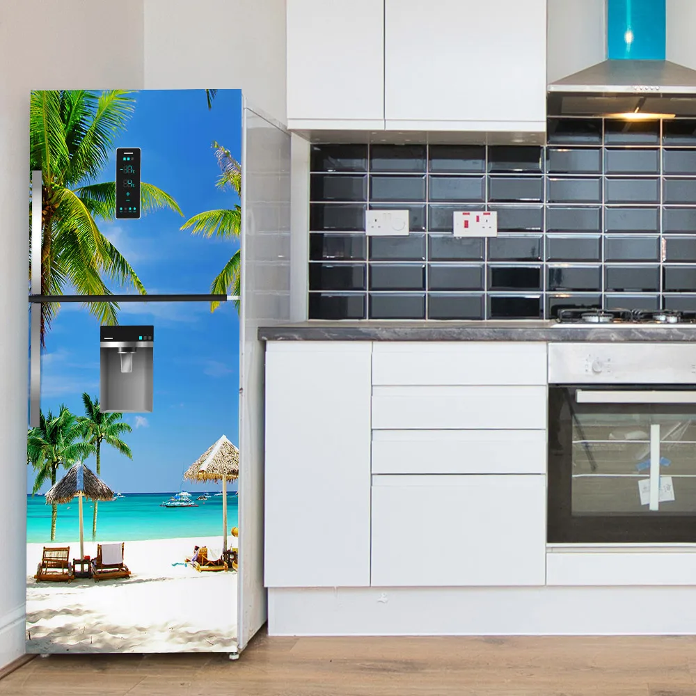 Coastal Plank Path Scenic Refrigerator Poster Decal Creative Detachable ...