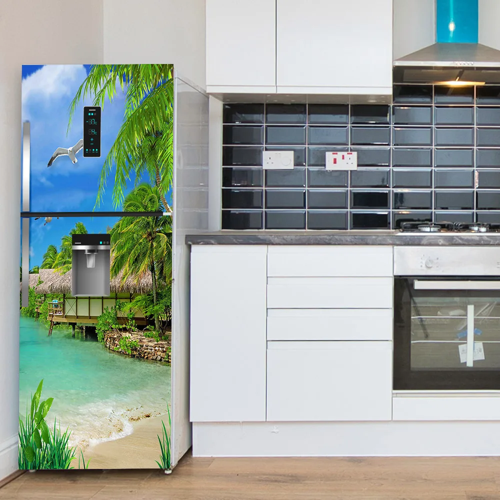 Coastal Plank Path Scenic Refrigerator Poster Decal Creative Detachable ...