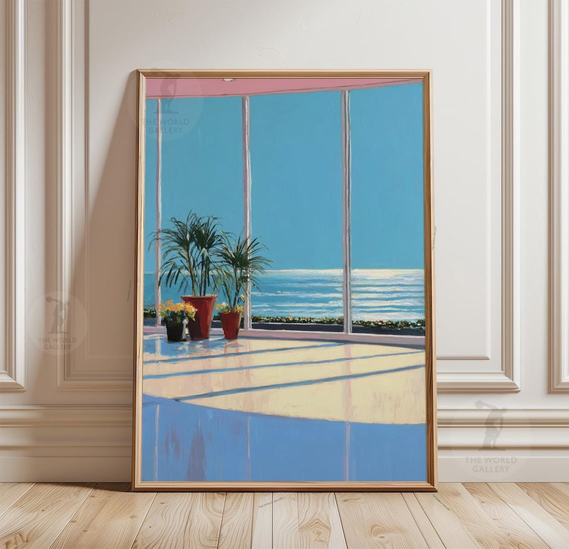 Coastal Poster Modern Seascape Illustration Ocean View Wall Art ...