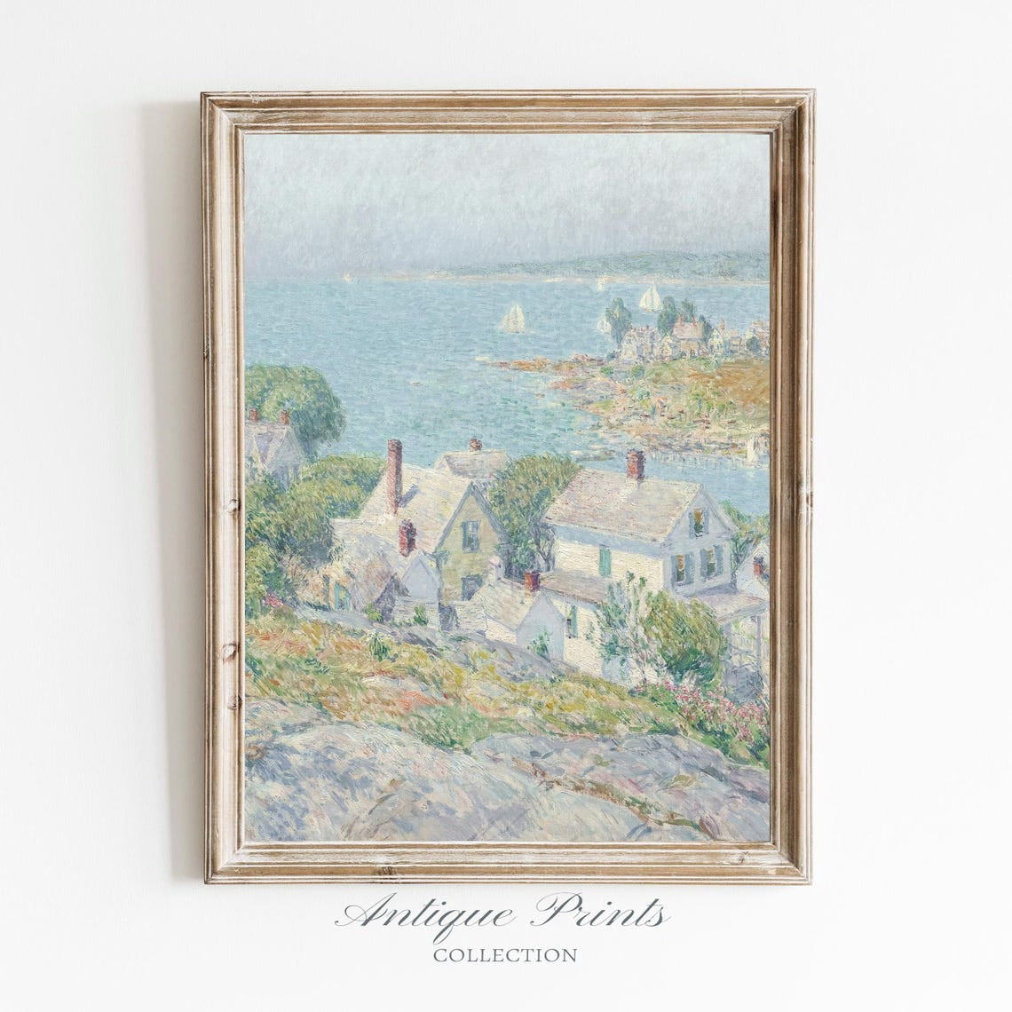 Coastal Poster, Muted Seascape Wall Art, Vintage Spring Cottage Core ...