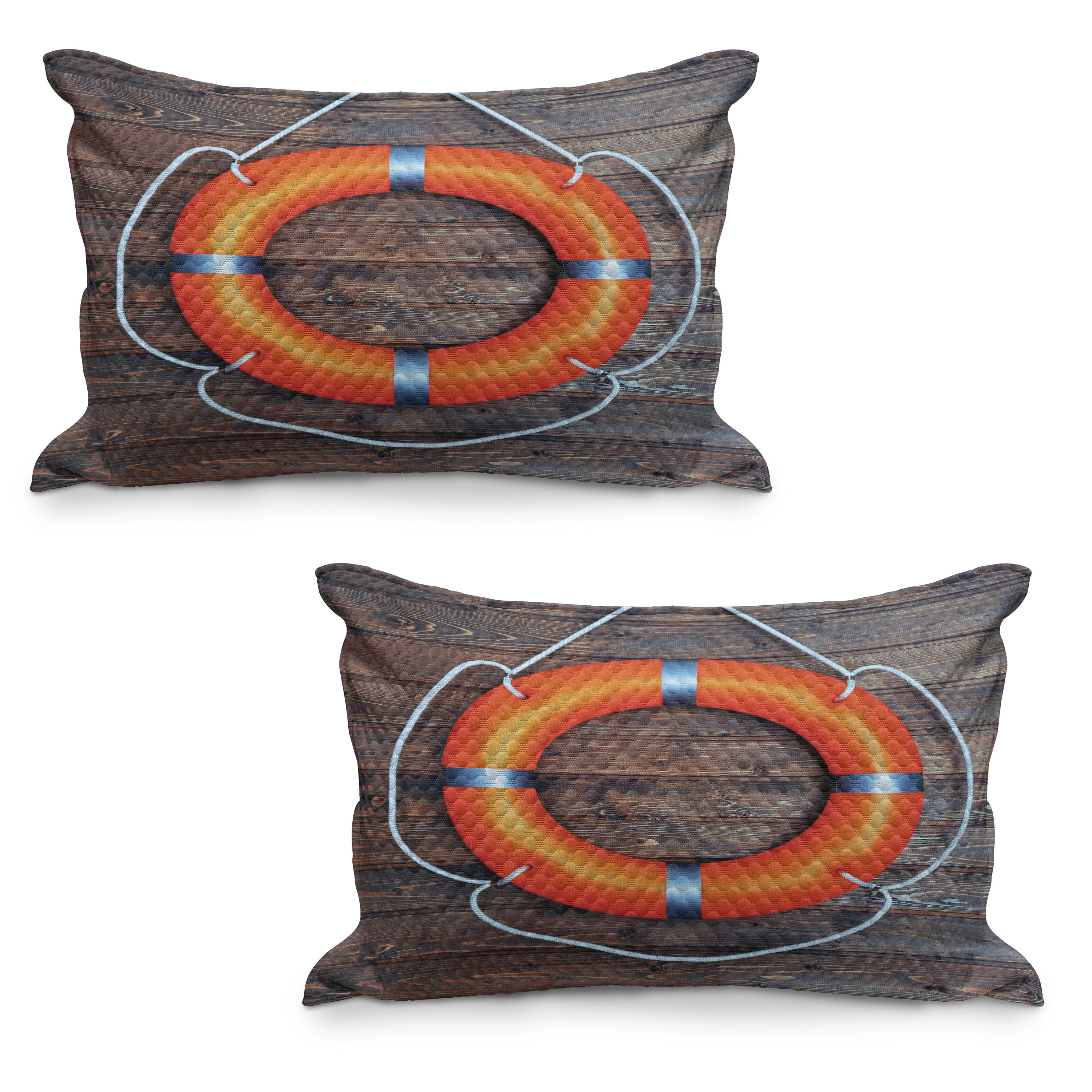 Coastal Quilted Pillowcover Set of 2, The Wooden Wall Safety Emergency ...