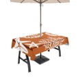 Coastal Rectangle Outdoor Tablecloth with Umbrella Hole Starfish Shell ...