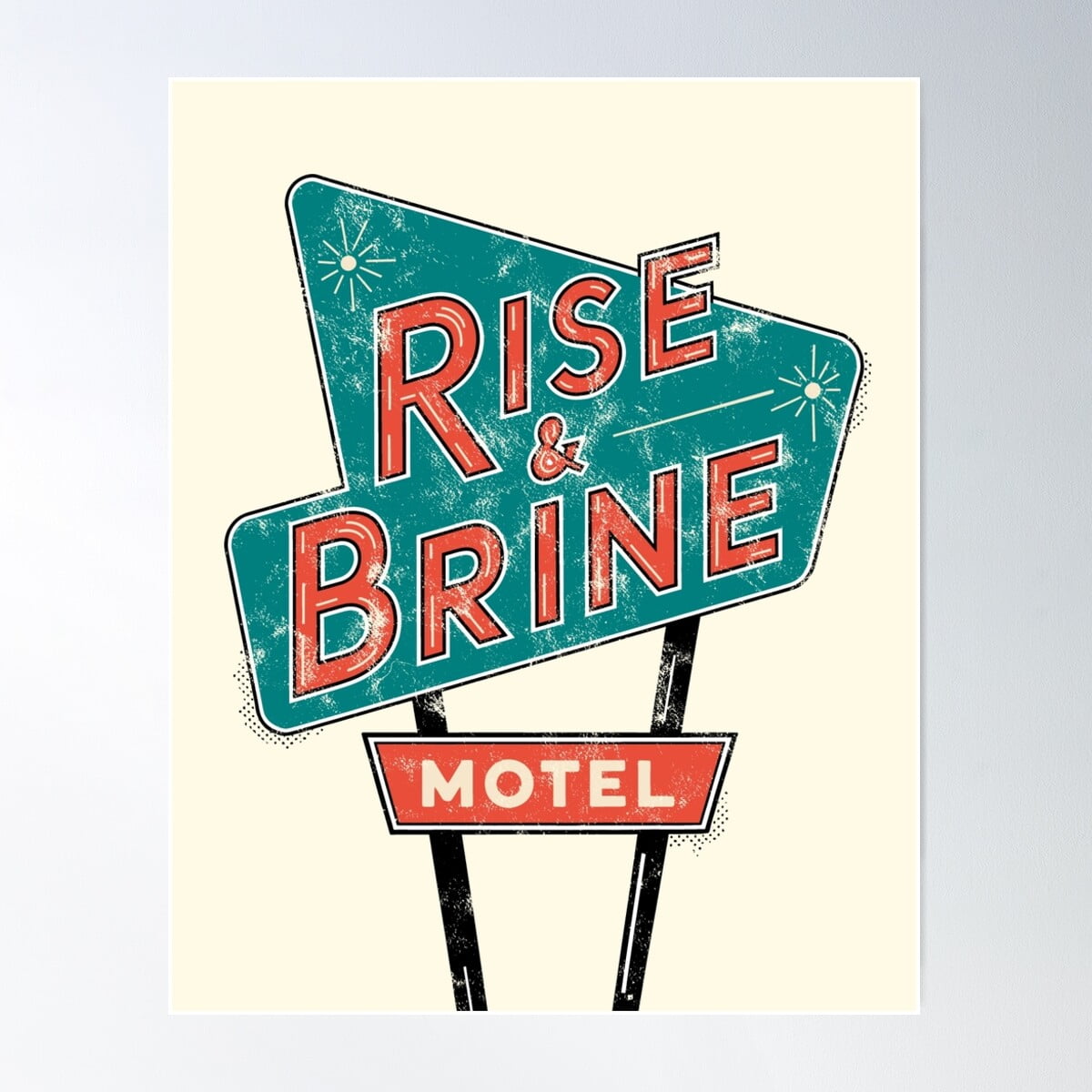 Coastal Retro Motel Poster Wall Art, Modern Wall Decor For Living Room ...