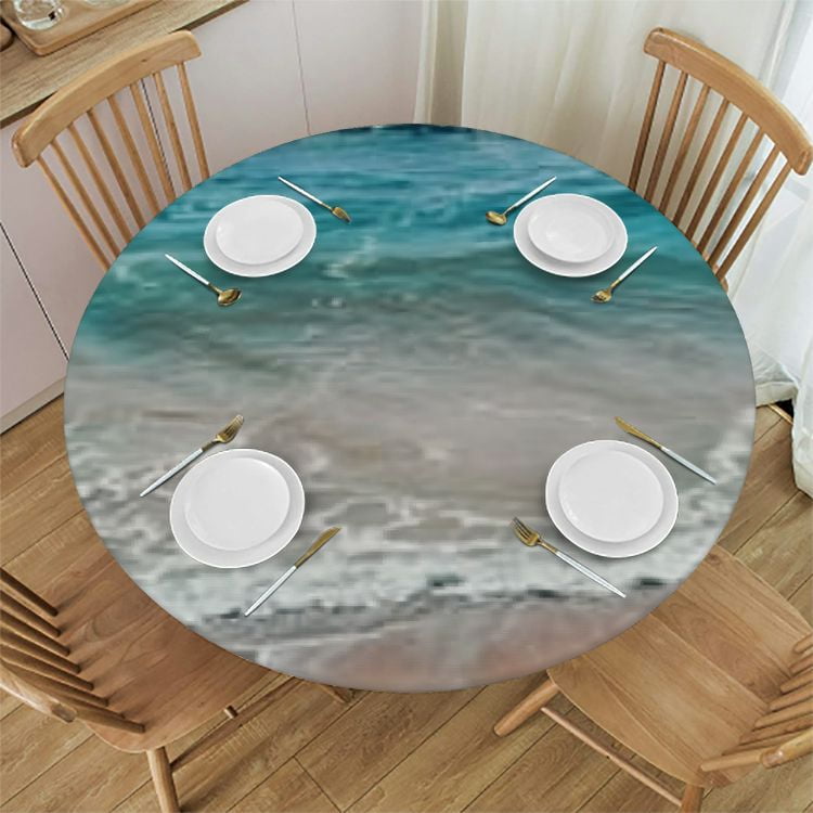 Coastal Round Tablecloth,Table Cover for Indoor Outdoor Party ...
