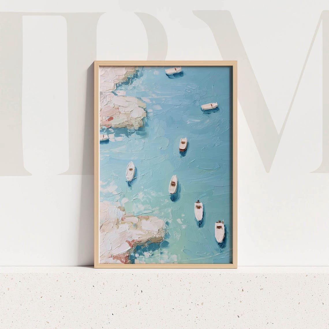 Coastal Rowboats Print, Seaside Harbor Art Home Decor UNFRAMED Poster ...