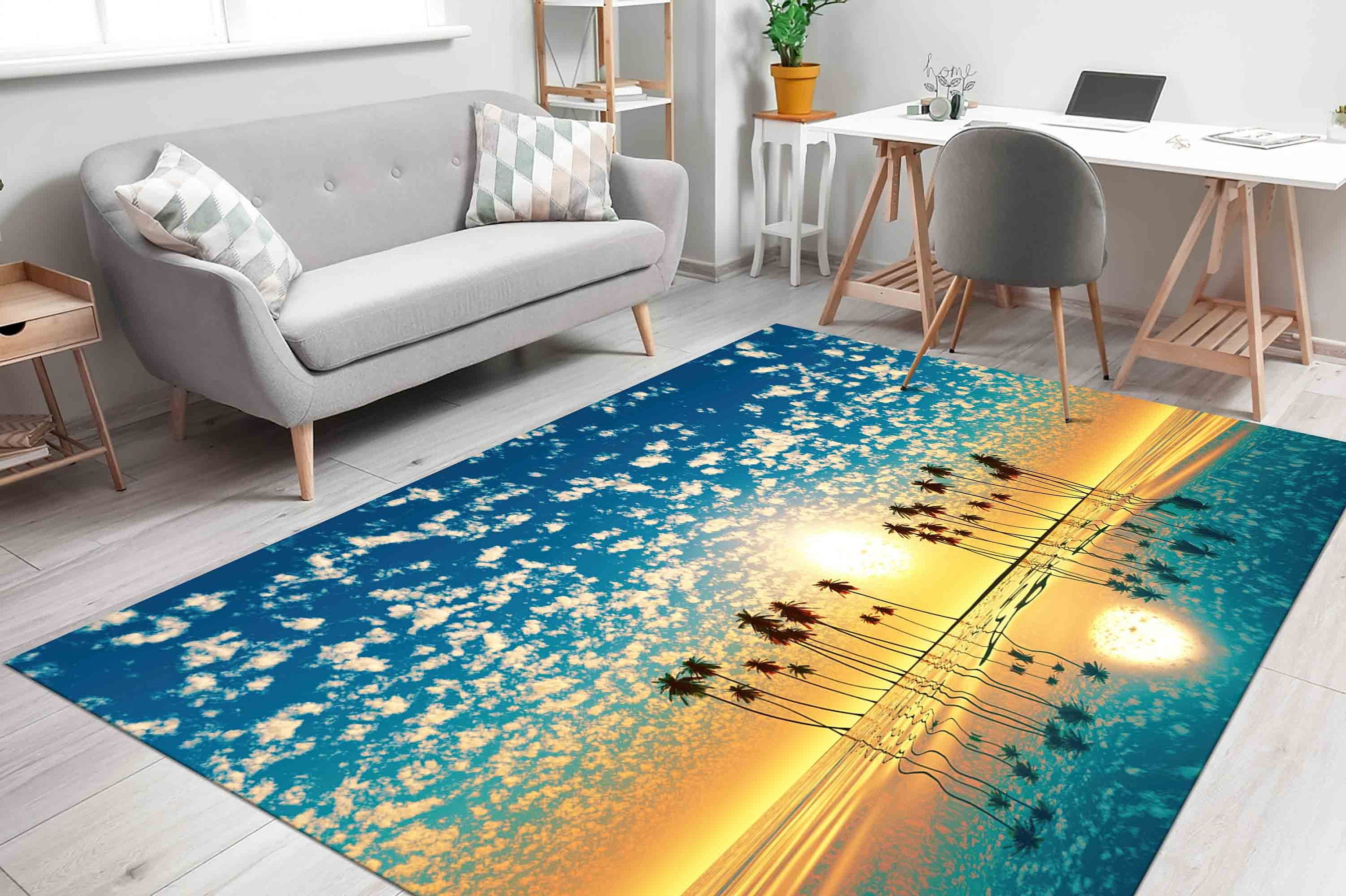 Coastal Rug, Tropical Rug, Beach Soft Rug, Sunrise Rug, Sunset Rug ...