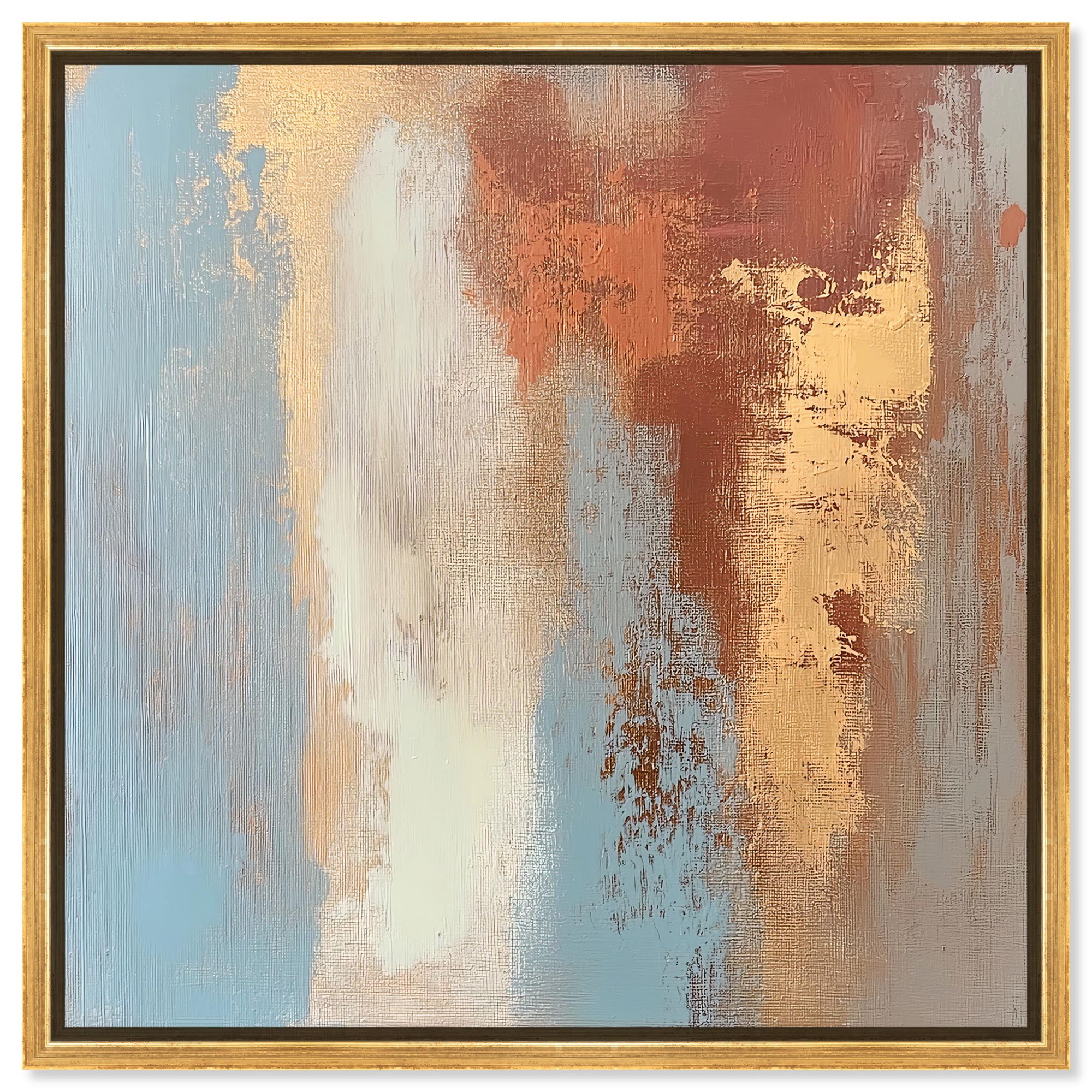 Coastal Rust II Canvas Boho Golden Art by Art Remedy, Gold Frame, 12 x ...