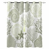 Coastal Sage Green Blackout Curtains 84 Inches Long, Ocean Coral ...