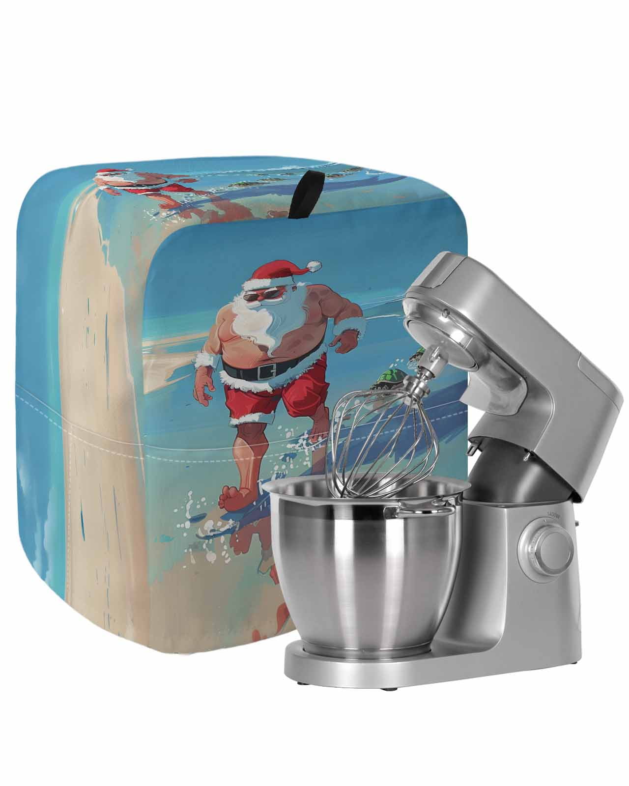 Coastal Santa Christmas Stand Mixer Dust Cover with Storage Pocket ...