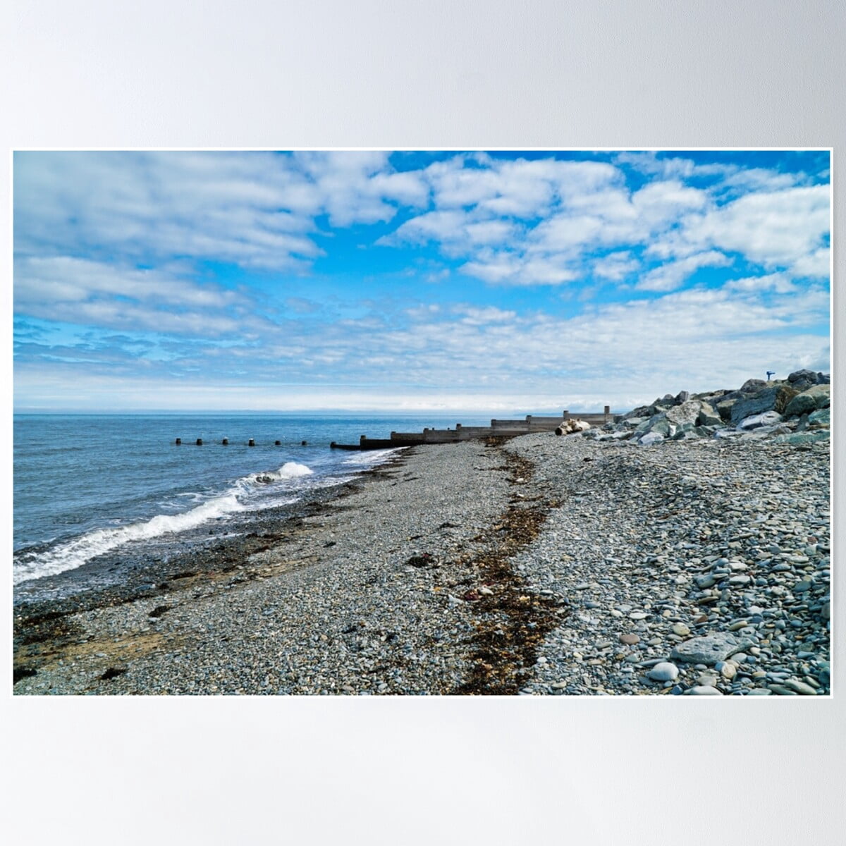 Coastal Scenery Of Pebble Beach And Ocean Poster Wall Art, Modern Wall ...