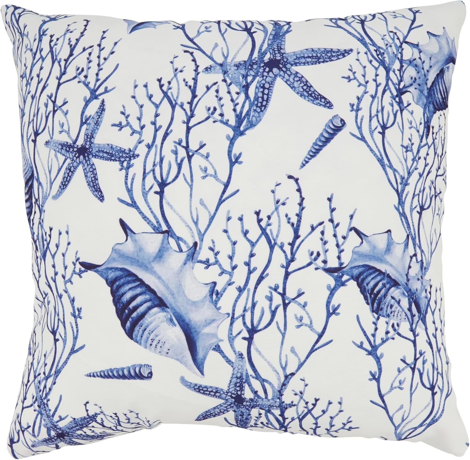 Coastal Sea Shell and Coral Outdoor Pillow with Poly Fill - Walmart.com