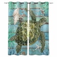 Coastal Sea Turtle Blackout Curtains for Bedroom/Living Room, Thermal ...