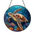 Coastal Sea Turtle Stained Glass Suncatcher Window Art, Nautical Nature ...