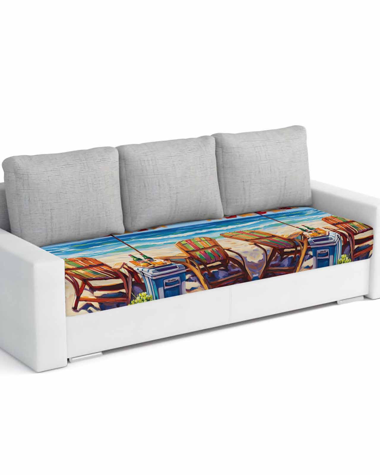 Coastal Sea Wave Sofa Couch Cushion Covers Washable, Removable ...