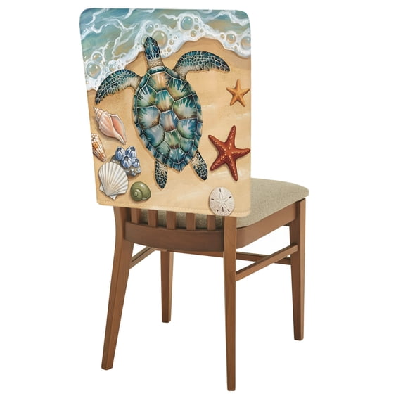 Coastal Sea turtle Chair Back Covers Set of 6 Beach Starfish Shell ...