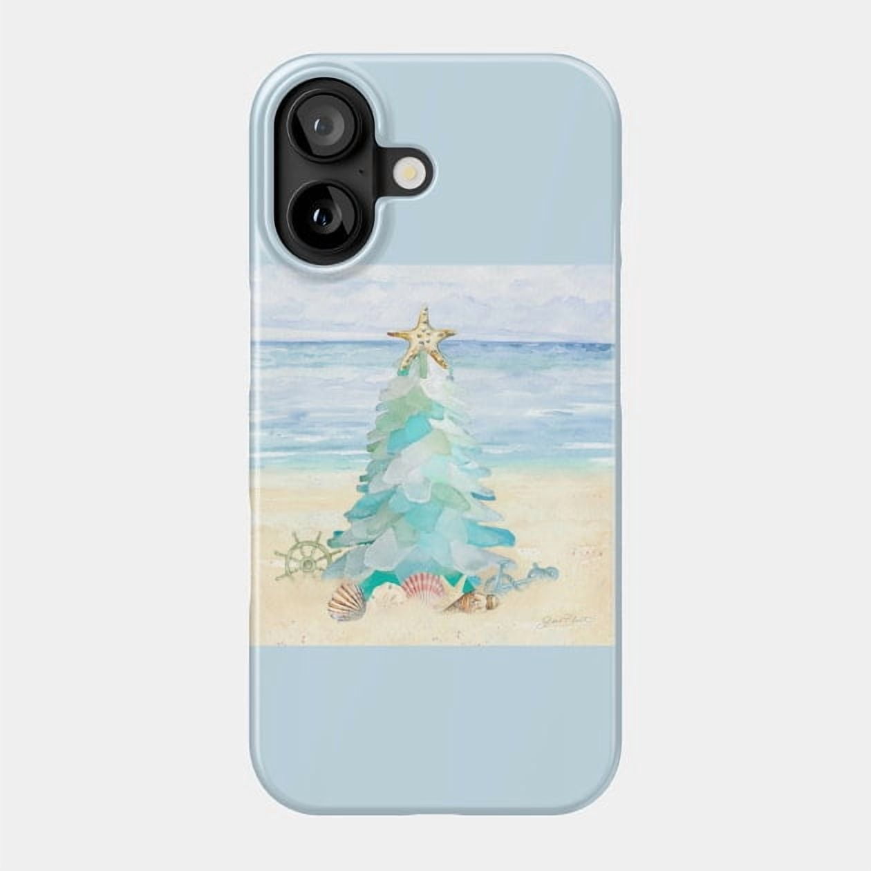 Coastal Seaglass Christmas Tree on Sandy Beach Case for Apple iPhone 11 ...