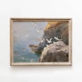 Coastal Seagull Moody Vintage Seascape Ocean Cliffs Decor Nautical ...