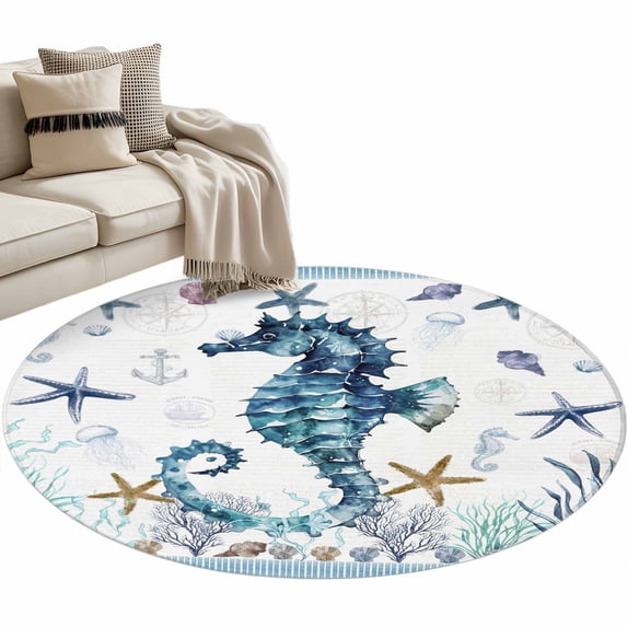 Coastal Seahorse Large Area Rugs for Bedroom Living Room, Soft Non Slip ...