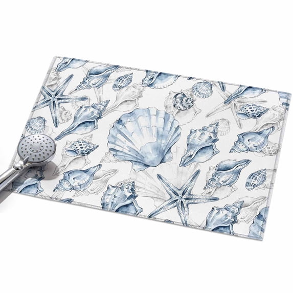 Coastal Seashell Area Rugs 2x3ft Summer Nautical Blue Shell Starfish ...