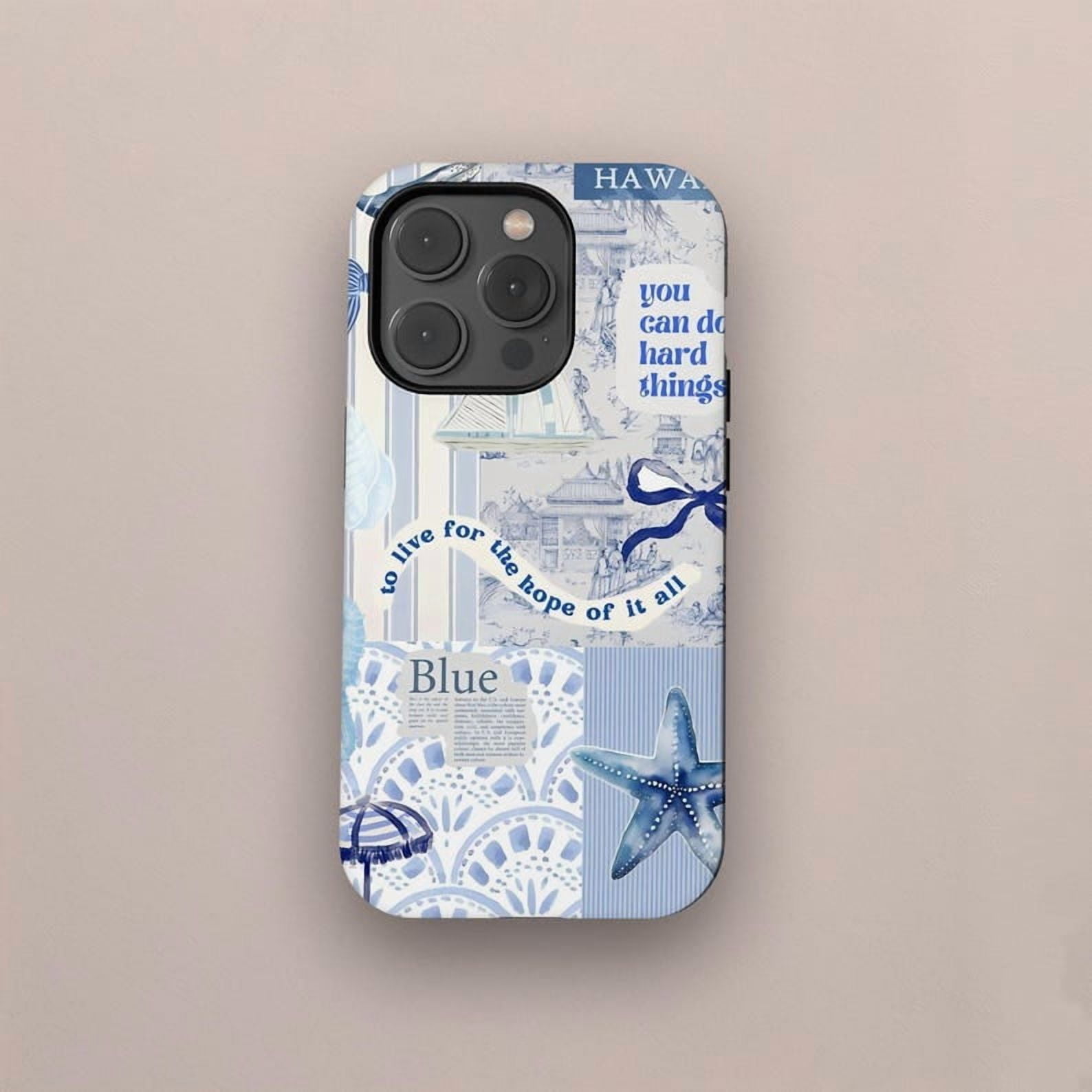 Coastal Seashell Nautical Aesthetic Phone Case, Preppy Ocean Design ...