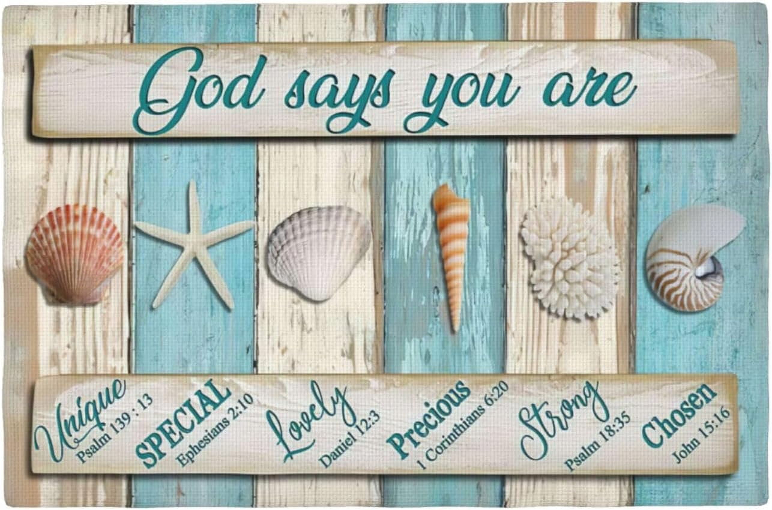 Coastal Seashell Placemats Set of 4 Ocean Nautical Table Mats Washable ...