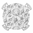 Coastal Seashell Round Table Cover, Summer Nautical Gray Shell Starfish ...