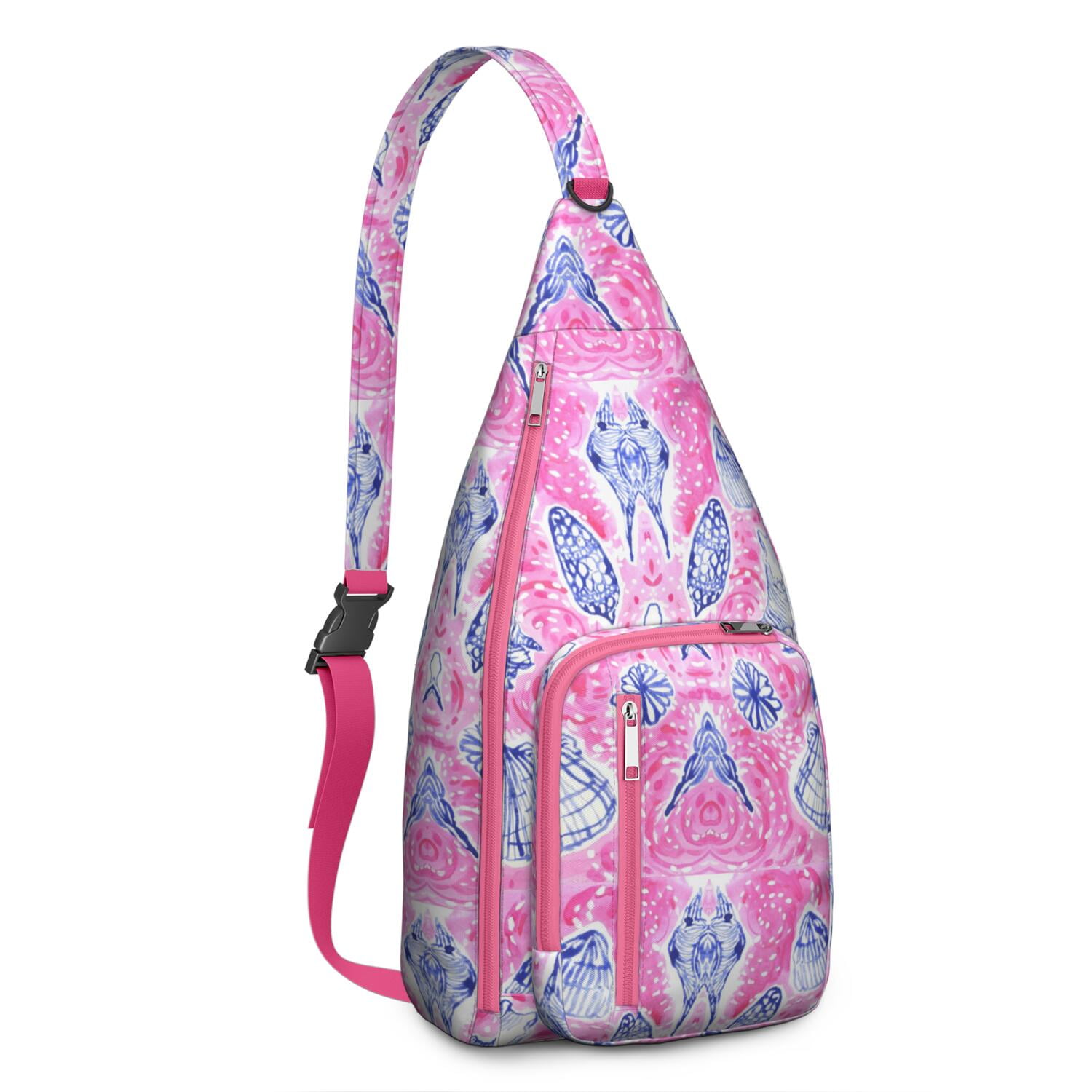 Coastal Seashell Sling Backpack - Marine Life Themed Shoulder Bag with ...