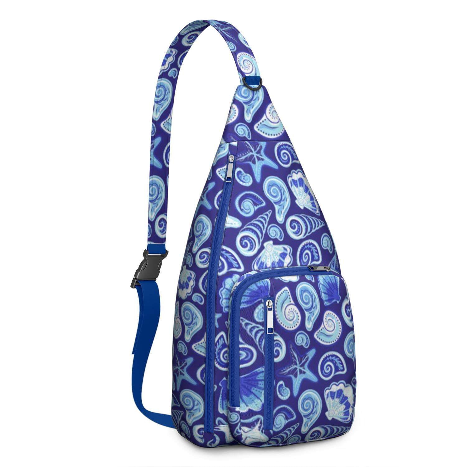 Coastal Seashell Sling Backpack - Marine Life Themed Shoulder Bag with ...