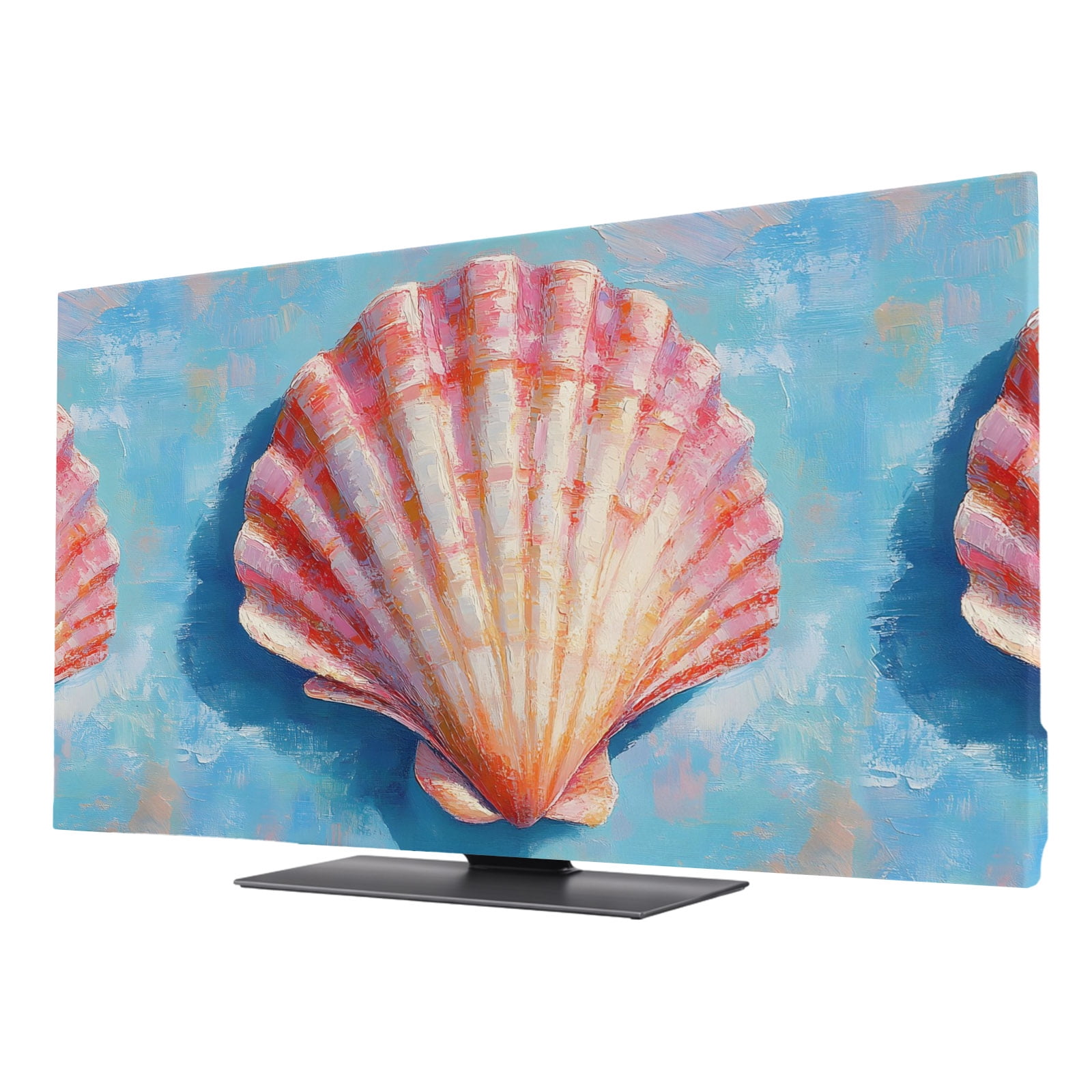 Coastal Seashell TV Cover for 40 Inch Screen,Stretch Fabric Dustproof ...