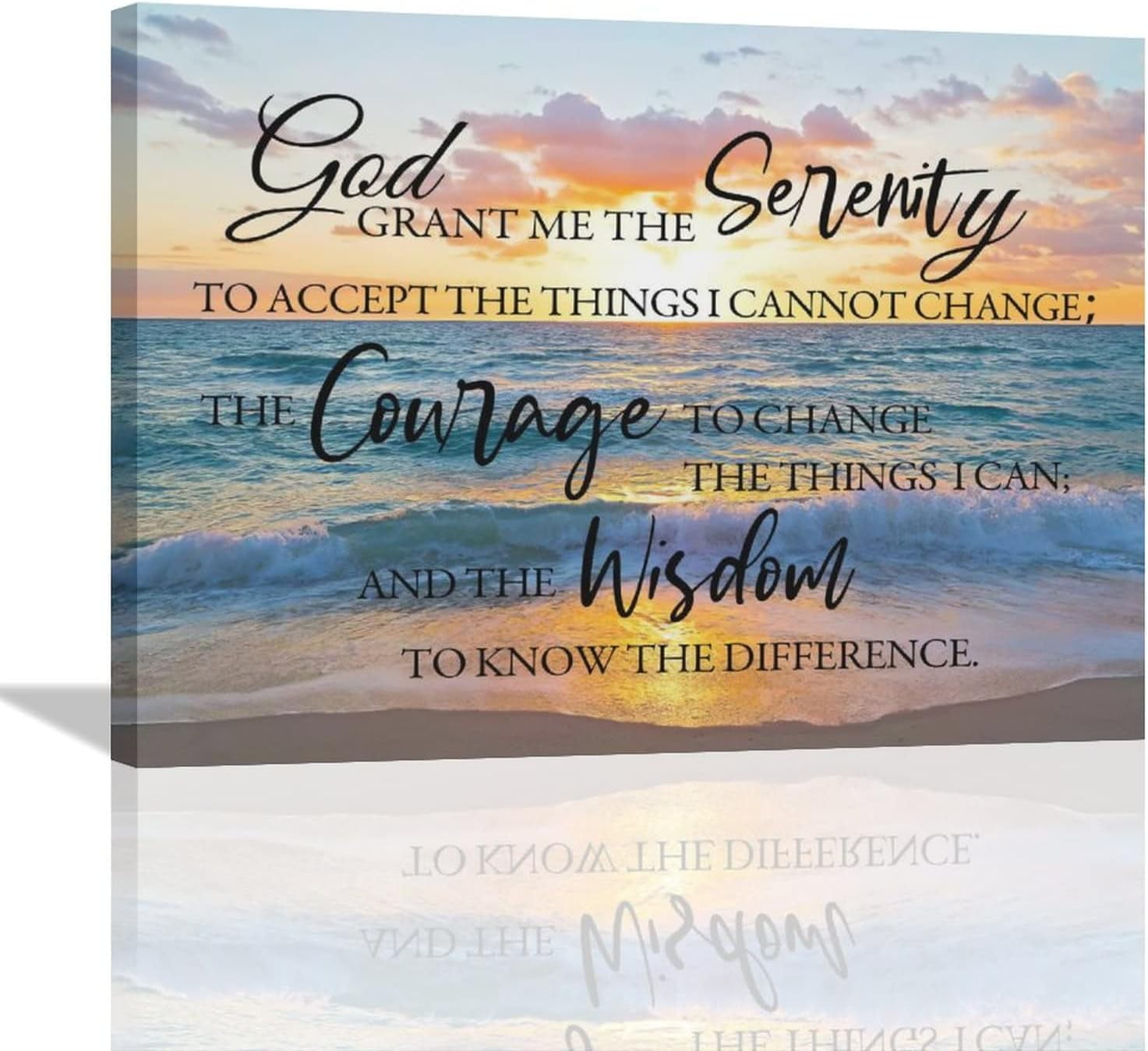 Coastal Serenity Prayer Wall Art Seascape Scripture Quotes Canvas ...