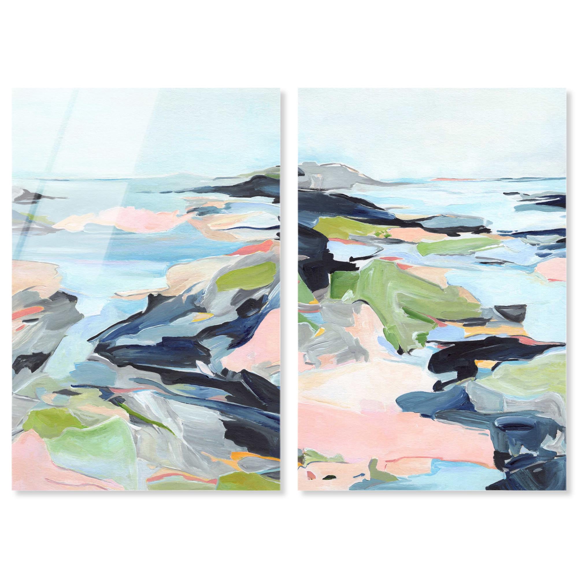 Coastal Serenity Set Acrylic Print Sunset Pink Wall Decor Set by Art ...