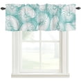 Coastal Shell Turquoise Valances for Windows Farmhouse Kitchen Curtains ...