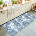 Coastal Slate Blue Sea Shells Starfish Rectangle Area Rug 2x6ft,Living ...