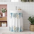 Coastal Small Cabinet Curtain 11''x13'', Ocean Coral Shell Turquoise ...