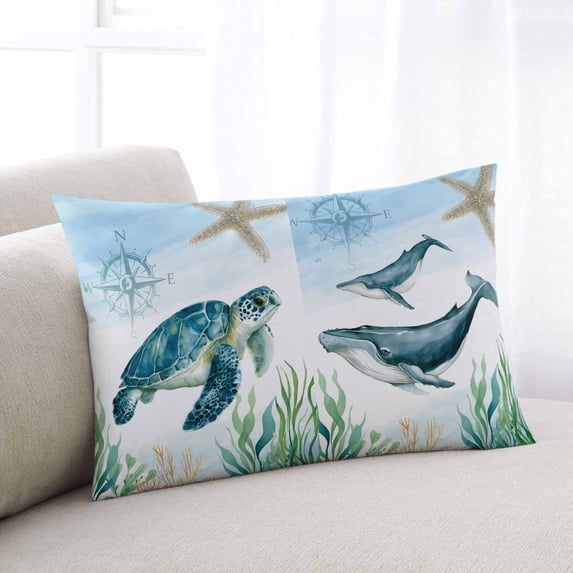 Coastal Standard Size Pillow Cover,Pillowcase Protectors with Zipper ...